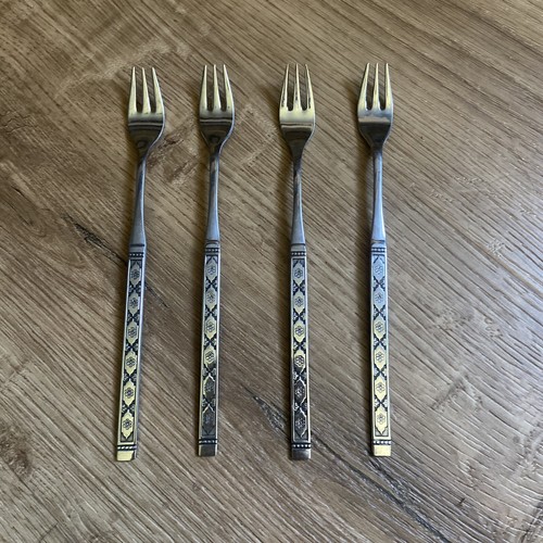 Oneida Seafood Shrimp Cocktail Fork Lisbon Distinction Stainless Black ...