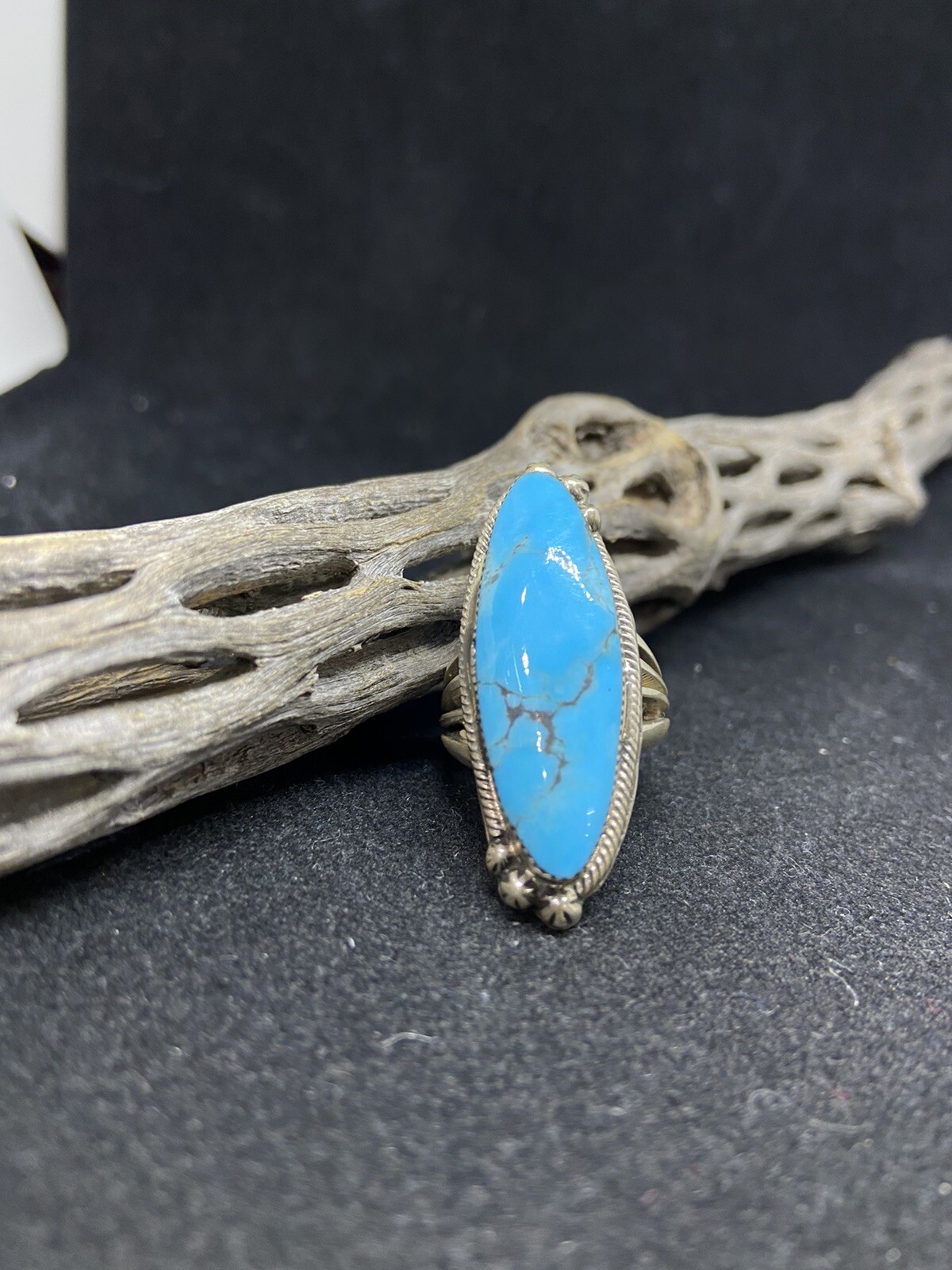 Native American Navajo Bluebird turquoise Sterling Silver Ring Size 5 ...