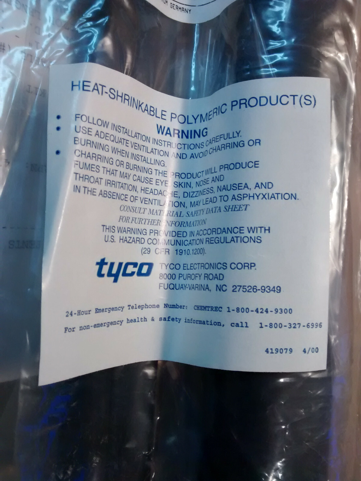 Raychem/ Tyco NPKS-2-31B In-lin Cable Splice kit 1000V Max Heat Shrink ...