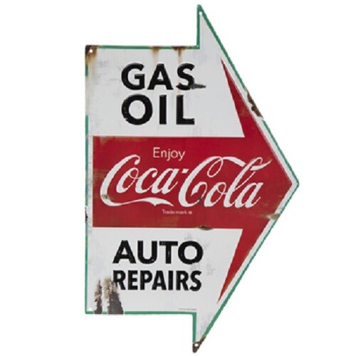 Coca Cola Sign Vintage Style Gas Station Man Cave Garage Decor Oil Can ...