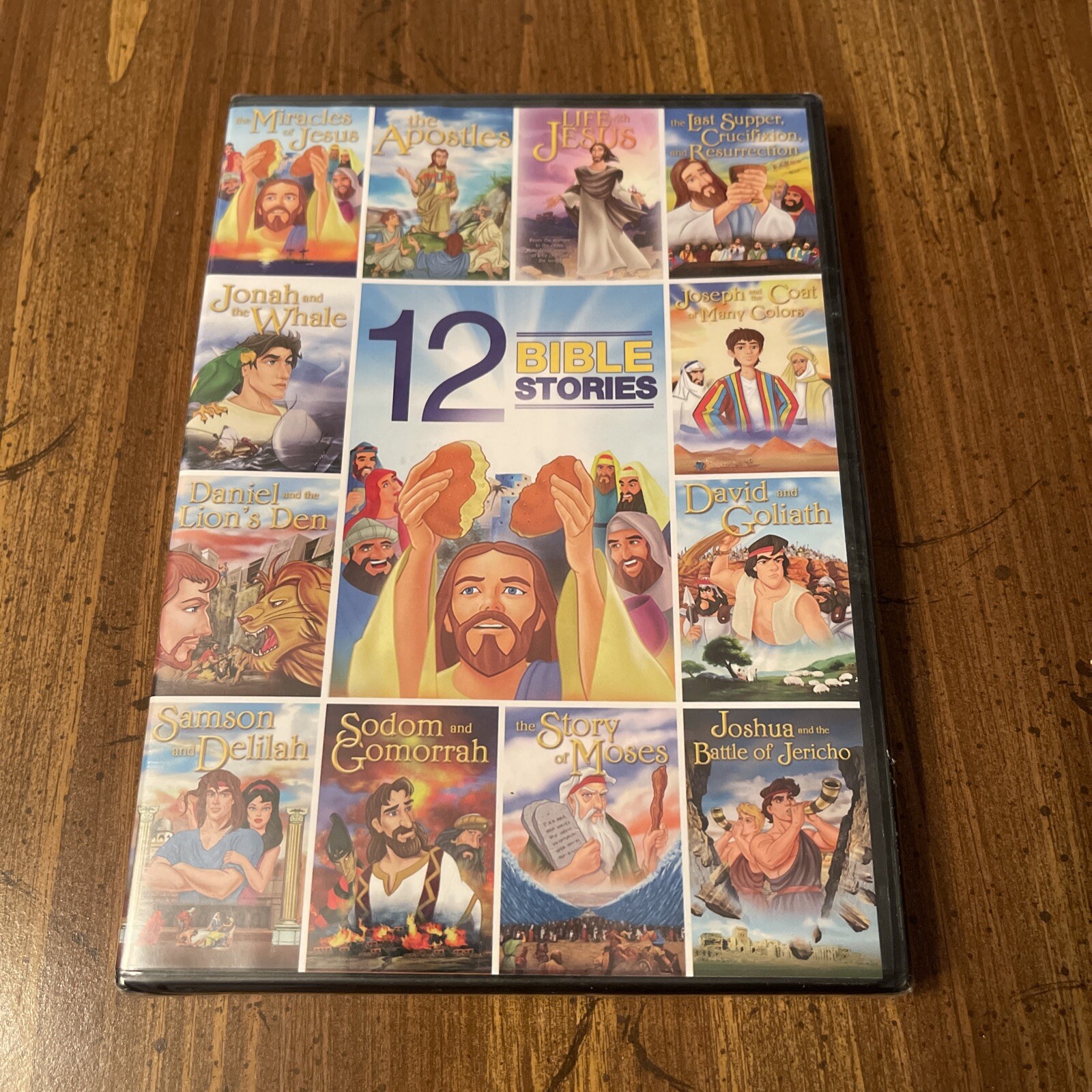 12 Bible Stories DVD Jesus Joseph Jonah David Goliath Samson Moses ...