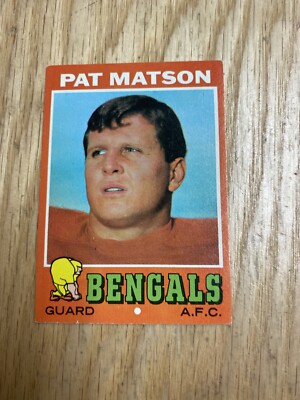 1971 Topps Football Pat Matson Bengals Card #72 | eBay