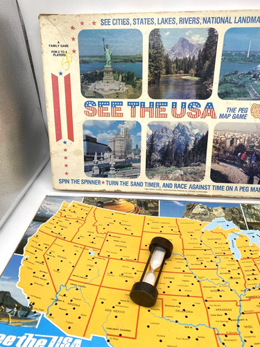 Vintage 1984 See The USA Peg Map Board Game Cadaco #257 Complete ...