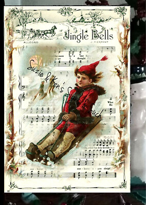 Jingle Bells Sign Dashing through the Snow Vintage Sledding Wooden ...