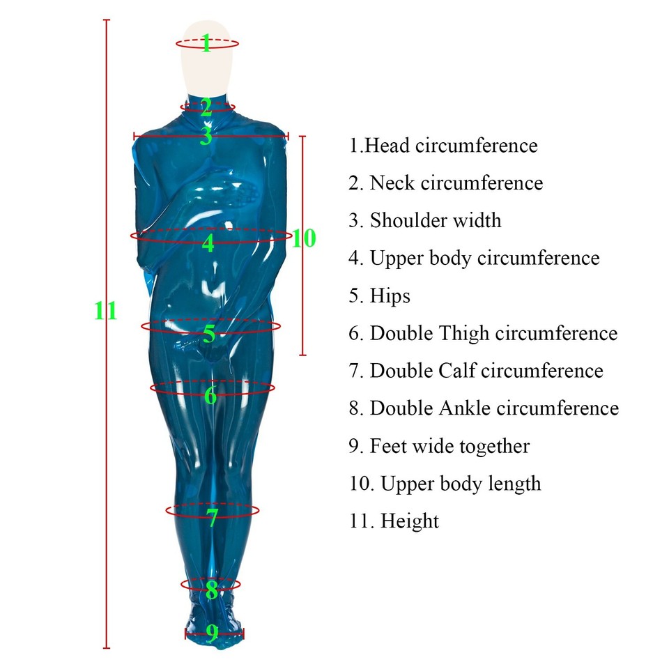 Full Body Latex Sleeping Bag Back Zipper Body Bag Rubber Sleep Sack ...
