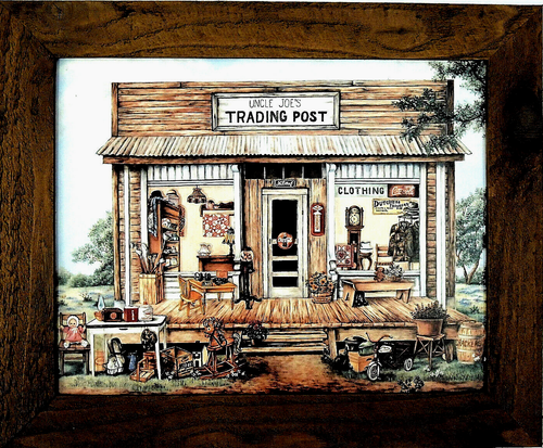 UNCLE JOE'S TRADING POST PICTURE ANTIQUE SHOP RUSTIC CEDAR FRAME 11X14 ...