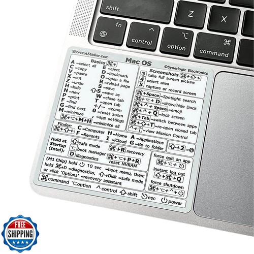 Synerlogic (5pcs) Mac OS Shortcuts Sticker | Keyboard Stickers for ...