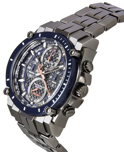 Bulova Precisionist 46.5mm Gray/Blue Stainless Steel Case with Gray ...