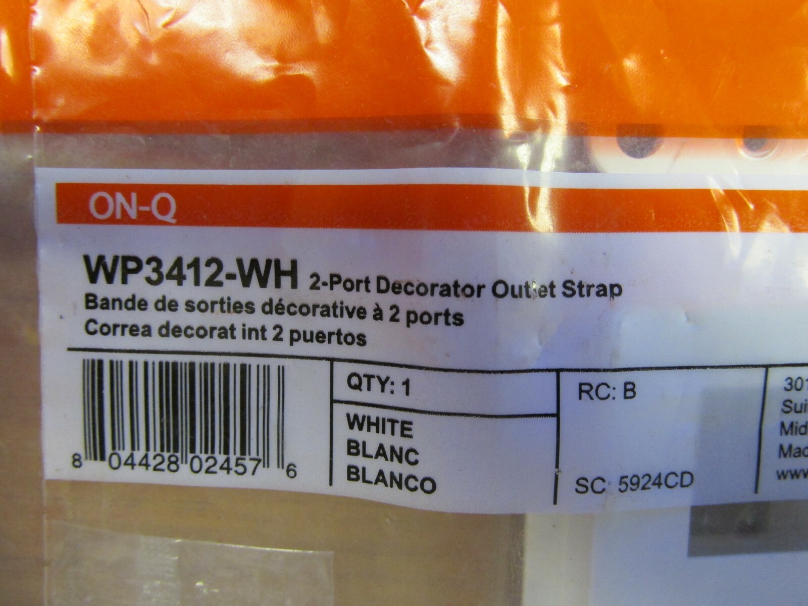 NEW.. LEGRAND 2-PORT DECORATOR OUTLET STRAP CAT# WP3412-WH .. ZA-117 | eBay