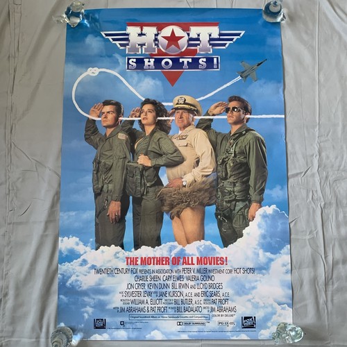 Vintage HOT SHOTS Promo Movie Poster 1991 Collectible | eBay