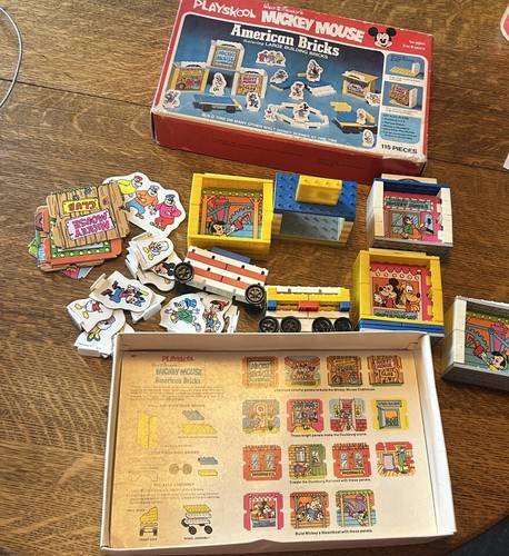 Vintage 1977 Playskool Walt Disney's Mickey Mouse American Bricks Set ...