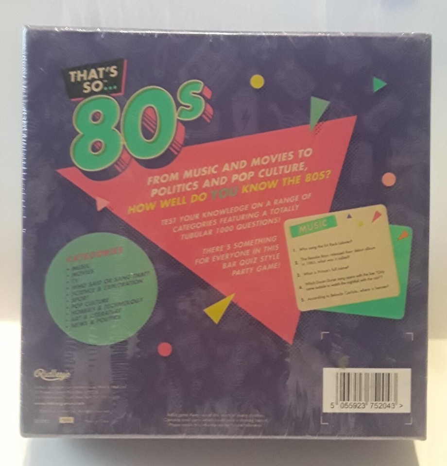 That's So 80's Trivia Game by Ridley's Games, New in Sealed Box | eBay