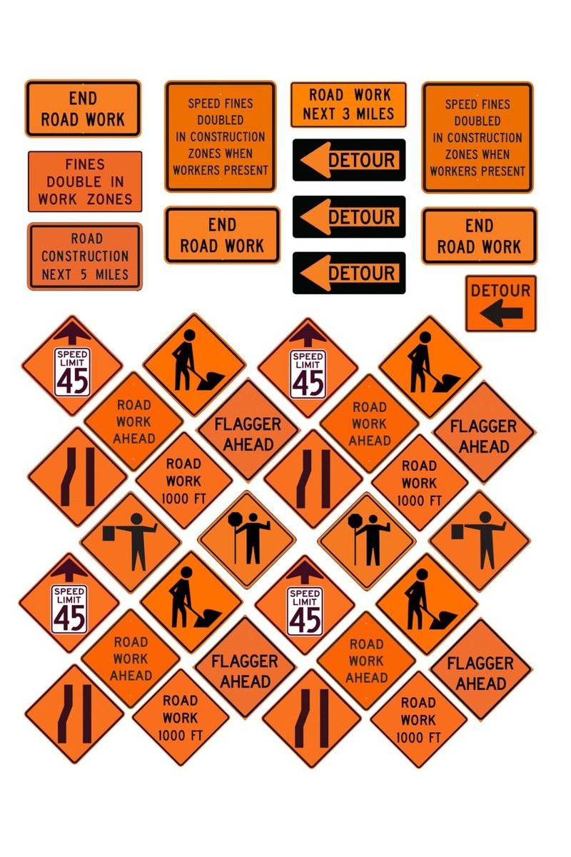 Road Construction Signs Clipart