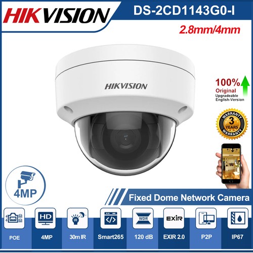 Hikvision Original DS-2CD1143G0-I 4MP IR IP Security Dome Camera PoE 2 ...