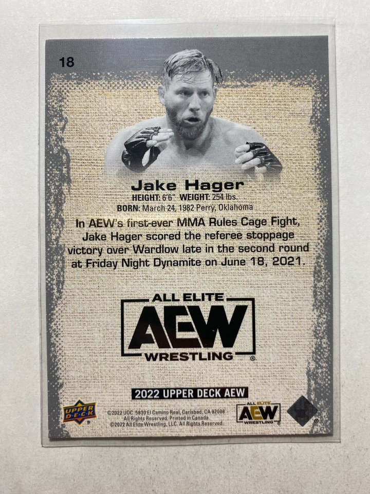 Jake Hager 2022 Upper Deck AEW All Elite Wrestling #18 Card | eBay