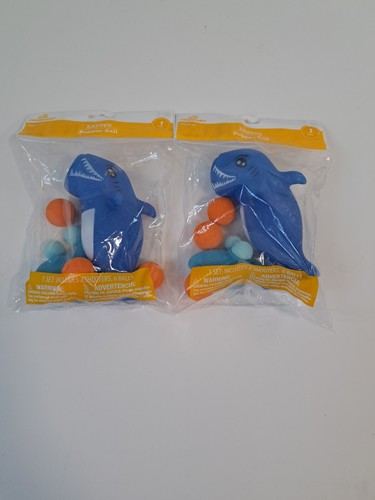 2 Sets Easter Popper Ball Shark Pop Toy Shooter Squeezable Ocean Gift ...