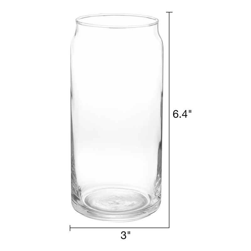 4 Pack 20oz Clear Beer Can Shaped Drinking Glasses Tumbler Set Hand ...