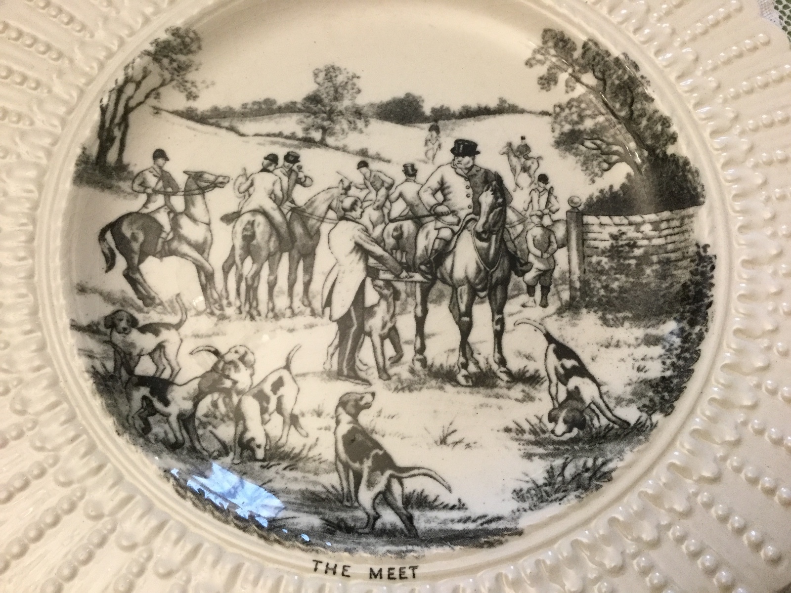 Fox Hunt Hunting Royal Cauldon Plate Black and White The Meet | eBay
