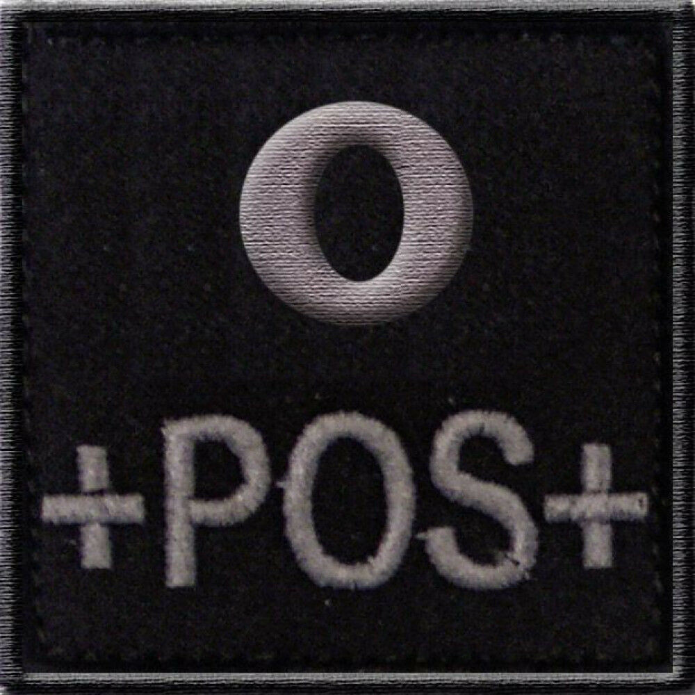 Lot Of 5 Patches O+ Black Blood Group O Positive Emergency Rhesus ...