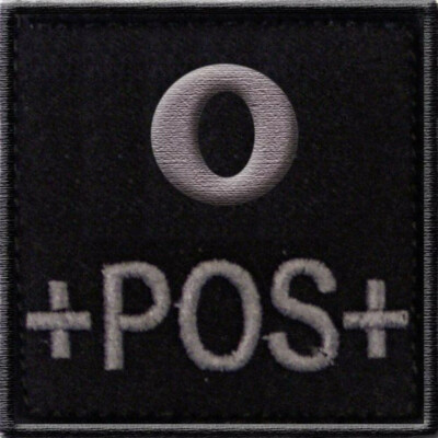 Lot Of 5 Patches O+ Black Blood Group O Positive Emergency Rhesus ...