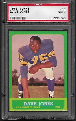 1963 Topps Football Card #44 Dave "Deacon" Jones RC PSA 7 NM Los ...