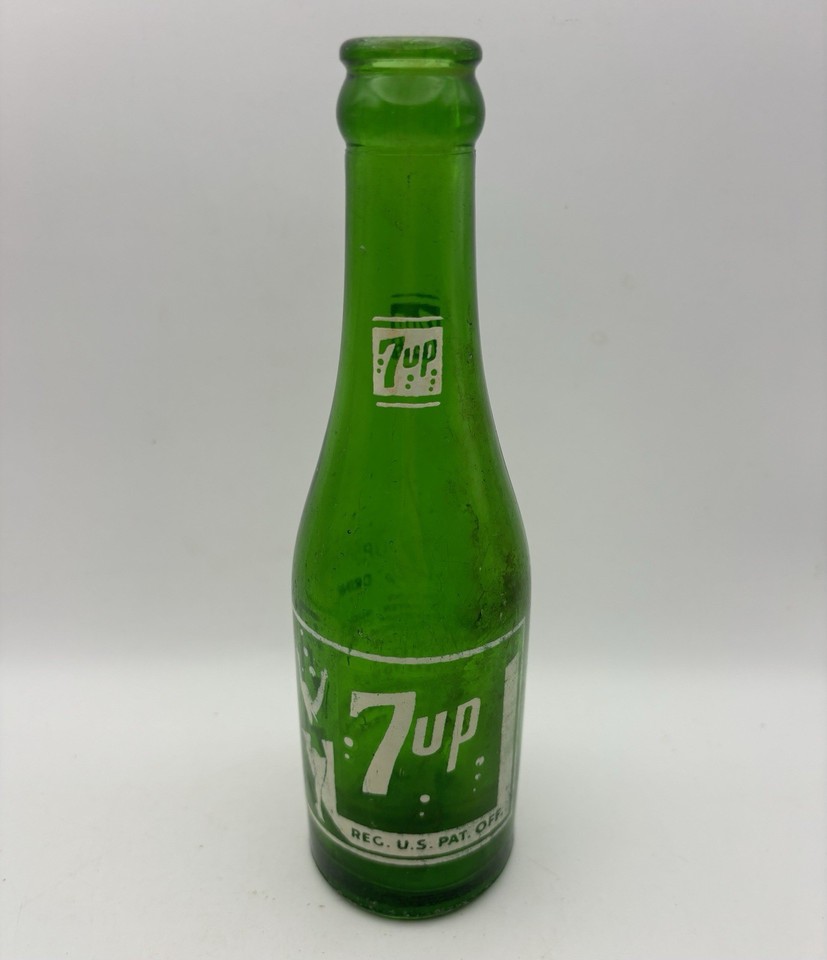 7 Up Vintage 1951 7up Jacksonville, Texas Green Glass Soda Pop Bottle ...
