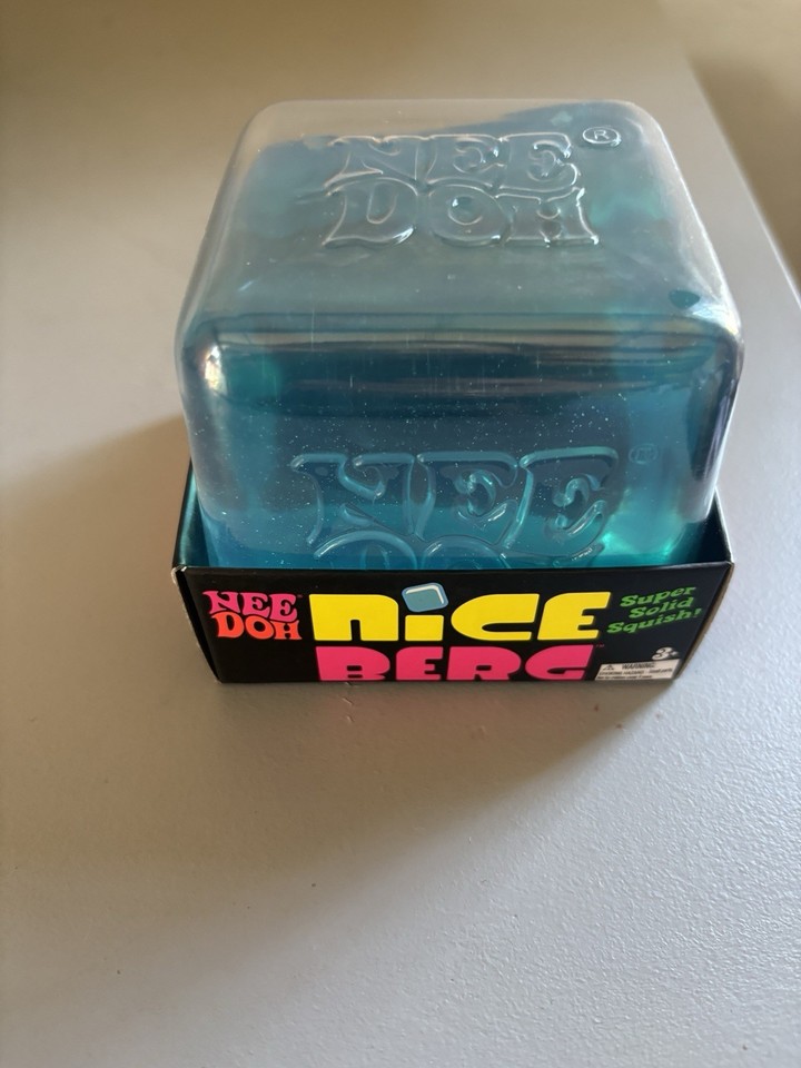 NeeDoh Nice Berg Blue XL 3” Nee Doh Niceberg Squish Cube Ice Block New ...
