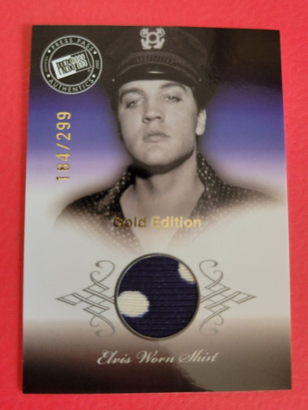 ELVIS PRESLEY WORN Polka Dot Shirt RELIC SWATCH CARD GOLD EDITION #d184 ...