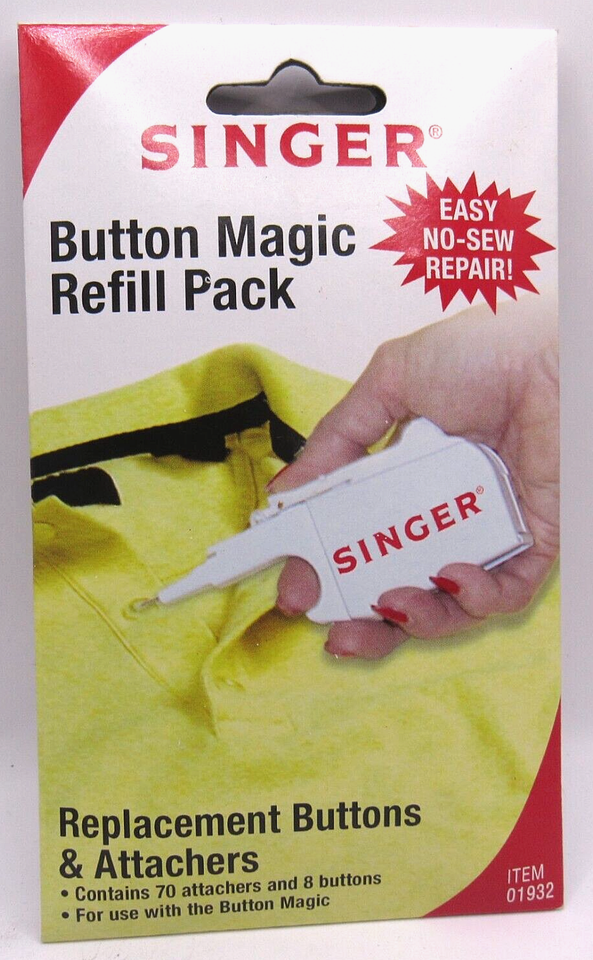 SINGER BUTTON MAGIC EASY NO SEW REPAIR 3 Pack | eBay