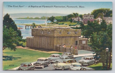 Plymouth MA Massachusetts, First Fort Replica at Plymouth Plantation ...