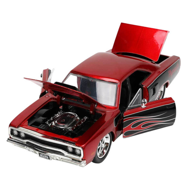 1970 Plymouth Road Runner Candy Red Metallic Black with Flames W ...