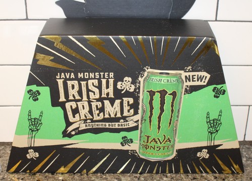 Java Monster Irish creme Energy Promo Box with Full Can & Themed Coffee ...