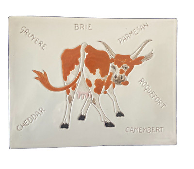 Vtg Ceramic Cheese Platter Sigma Taste Setter Cow Italy Country Kitchen ...