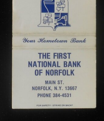 1970s The First National Bank of Norfolk Main St. Norfolk NY St ...