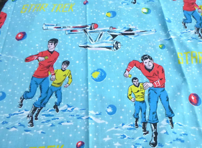 Pr Vtg 60s Star Trek Curtain Panels 38x35 Each & Valance 10.5x80" RARE ...