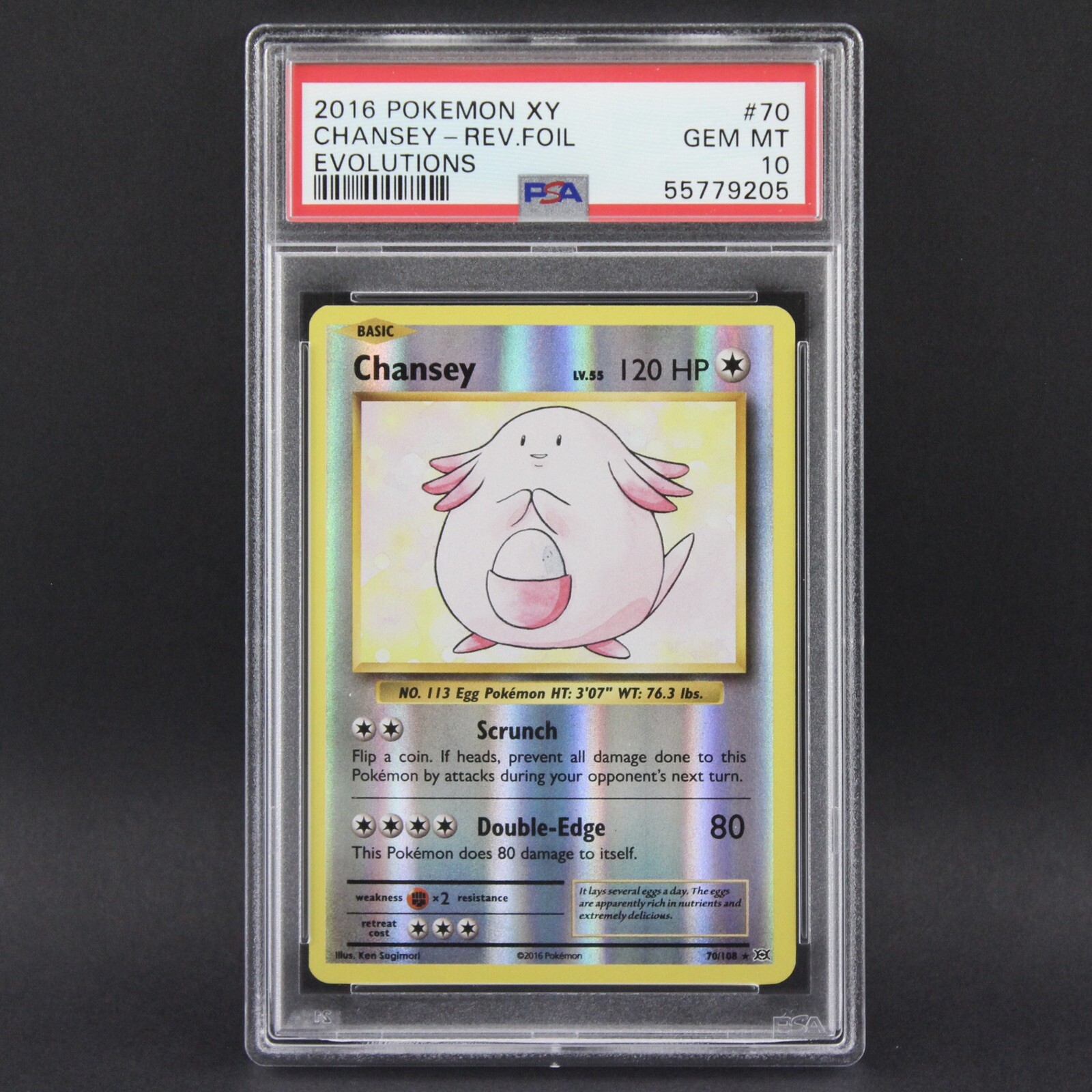 CHANSEY 70 Reverse Holo 2016 XY Evolutions Pokemon Card Graded PSA 10 ...