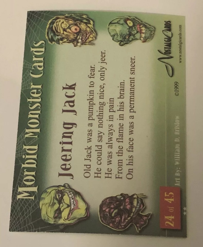 1999 Morbid Monster Cards #24 | eBay