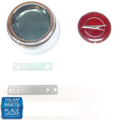 1966-67 Buick Models Chrome Ribbed Wheel Metal Center Cap w/ Thin Bird ...