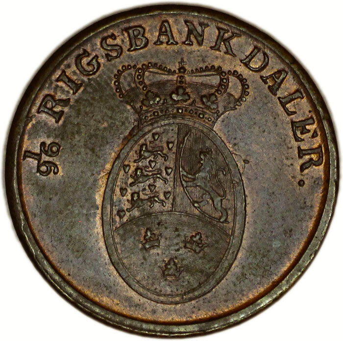 DENMARK coin 1 Rigsbankskilling 1818 aUNC | eBay