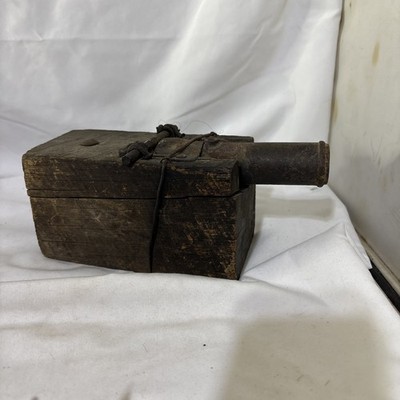 Antique Civil War Era Signal Canon Naval Wood Block Small Desktop | eBay