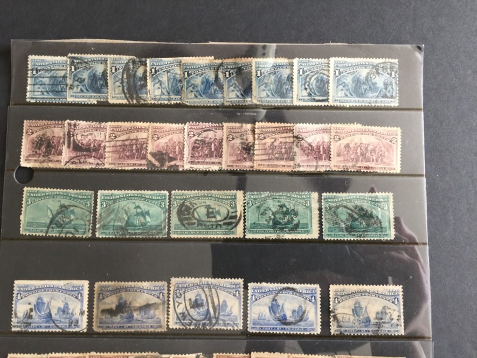 US STAMPS SC# 230-237 1c-10c Columbian Expo Stamps USED Multiples on ...