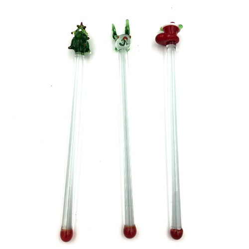 Christmas Pier 1 Handblown Art Glass Swizzle Sticks Set Of 3 | eBay
