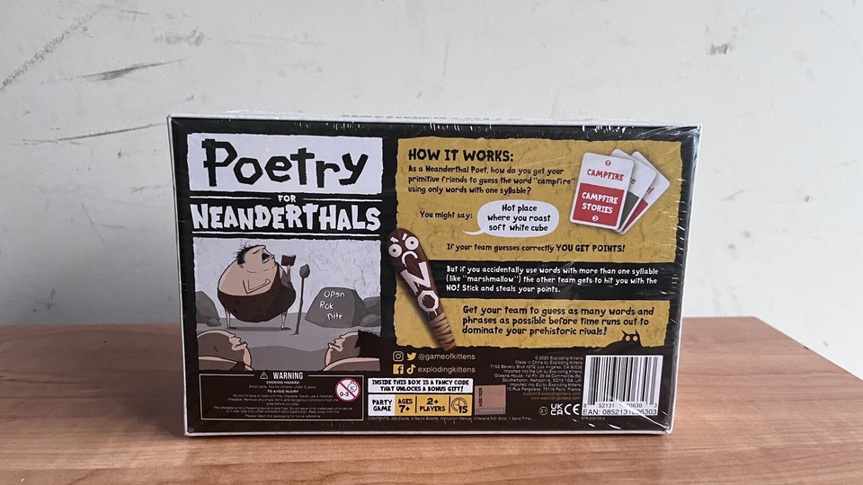 Poetry for Neanderthals Game by Exploding Kittens NEW AND SEALED IN BOX ...