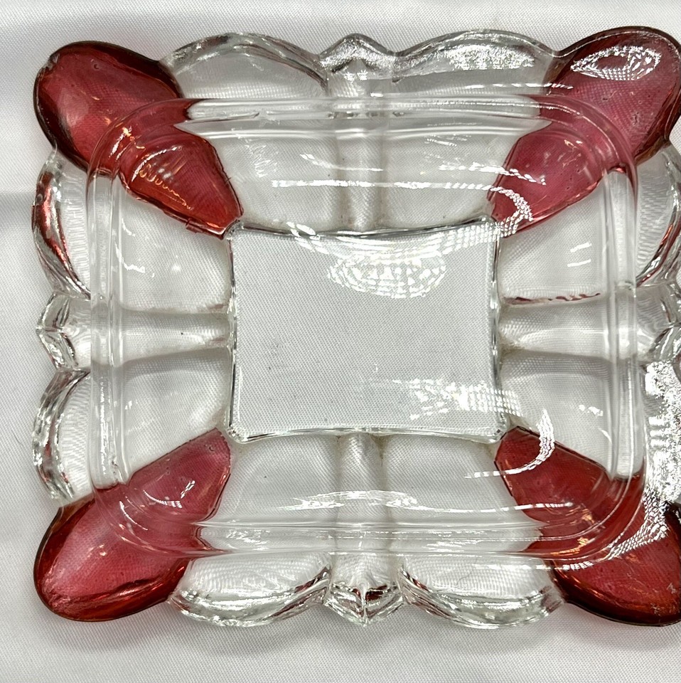 Westmoreland Ruby Red Flashed Glass Cigarette Box Matching Ashtrays Trinket Dish | eBay