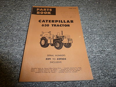 Caterpillar Cat 630 Tractor Scraper Parts Catalog Manual Book S/N 52F1 ...