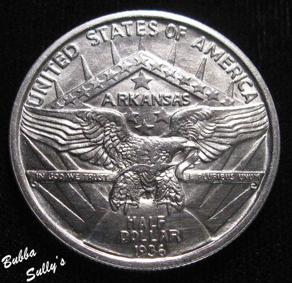 1936 Arkansas Centennial Commemorative Half Dollar ABOUT UNCIRCULATED ...