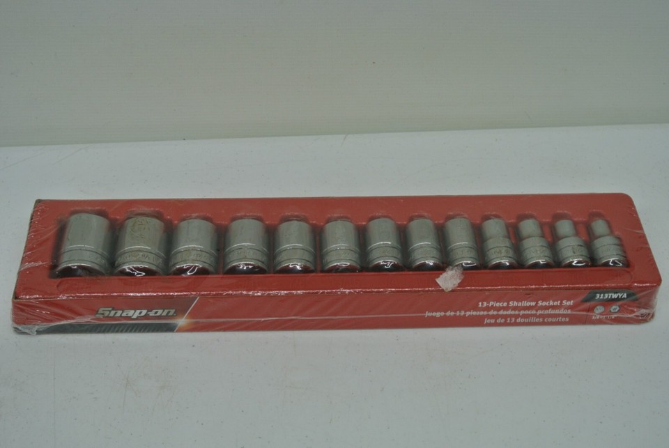 Snap-on Tools USA 1/2" Drive SAE Shallow 6 Point 13pc Socket Set ...