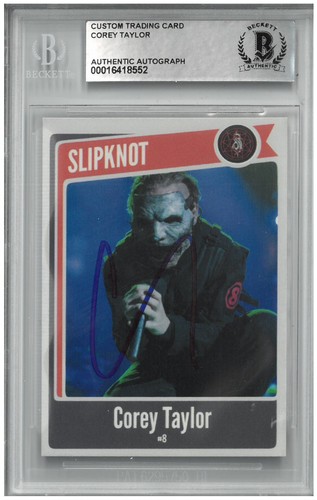 Corey Taylor Signed Autograph Slabbed Custom Slipknot Card Beckett BAS ...