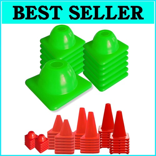 Compact and Durable 2in-28in Agility Training Cones for All Ages - Set ...