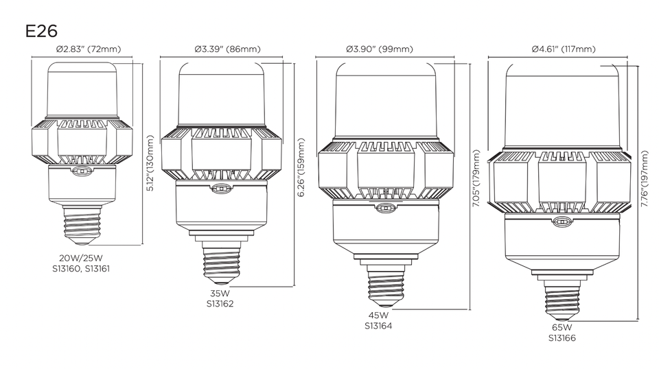 Satco LED HID Replacement 100-277 Volt Medium E26 Exclusionary Mogul ...